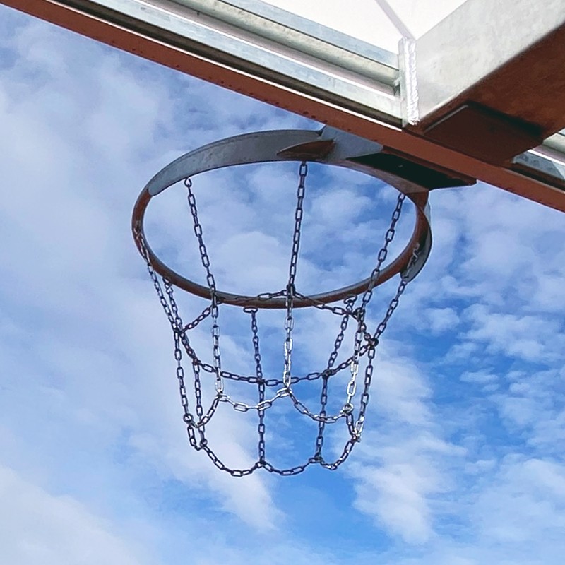 Galvanized chain basketball net, 8 fixing points